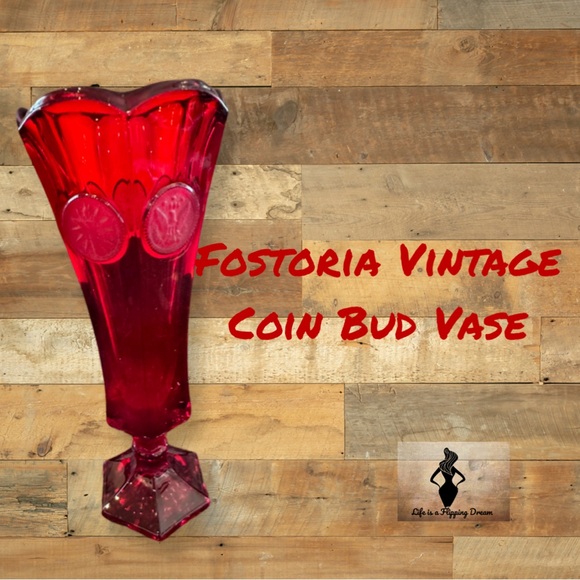 Fostoria | Accents | Vintage Fostoria Glass Bud Vase Red Glass | Poshmark